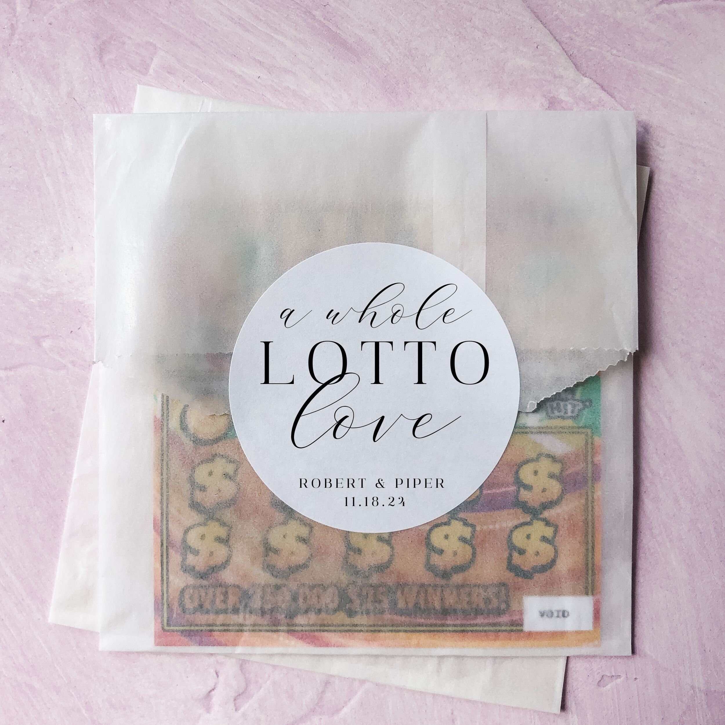 Wedding Lottery Ticket Favor Stickers: Personalized Lotto Love Labels ...