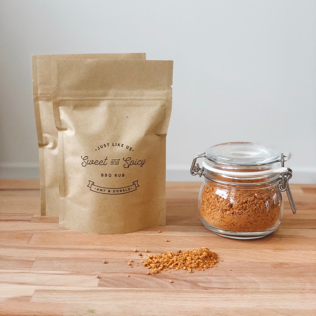 DIY Spice Favor Bags Personalized BBQ Wedding Favors BBQ Rub Favours ...
