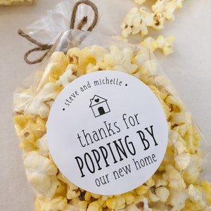 Thanks for Popping By, Housewarming Party Favors, Personalized Popcorn ...