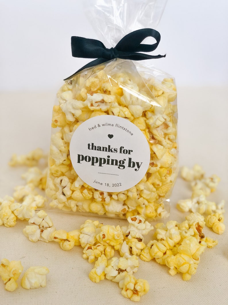 Thanks for Popping By Personalized Popcorn Favor Stickers - Etsy