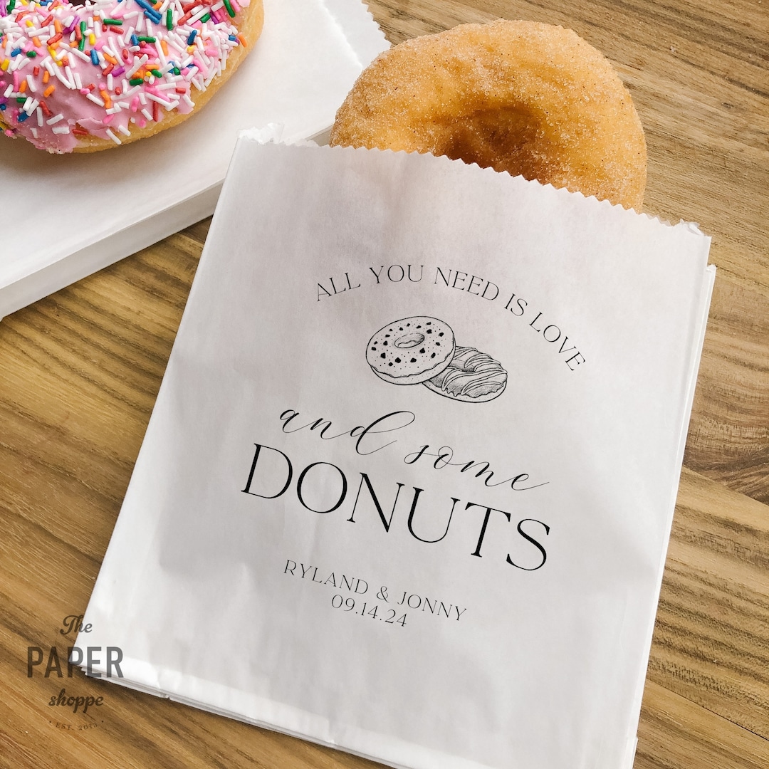 Personalized Donut Bag, Wedding Donut Bags, Donut Wall, Wedding Favor ...