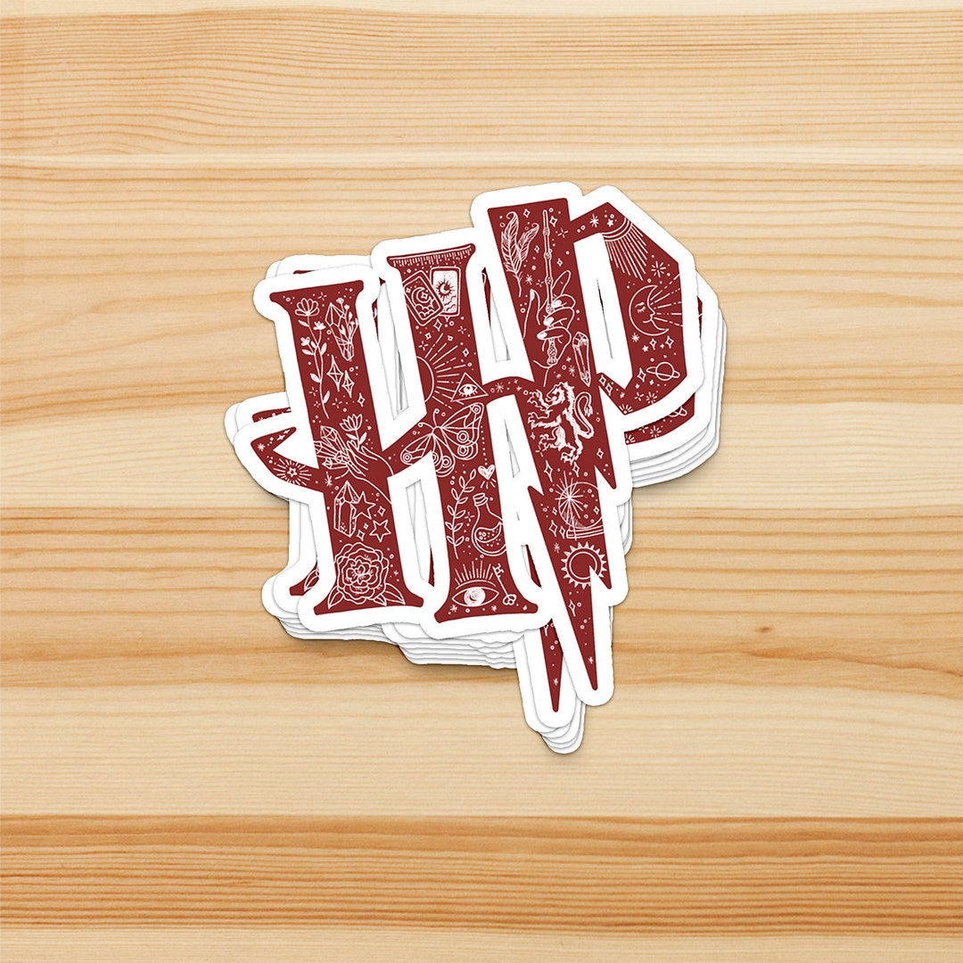 Hogwarts House Sticker Burgundy Lion - Etsy