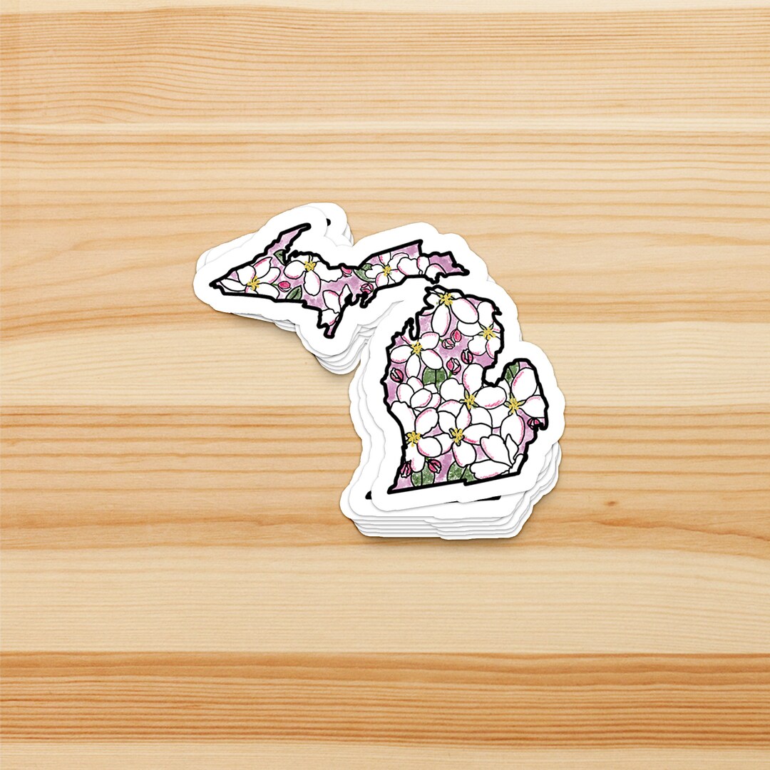 Michigan State Flower Sticker WATERPROOF - Etsy