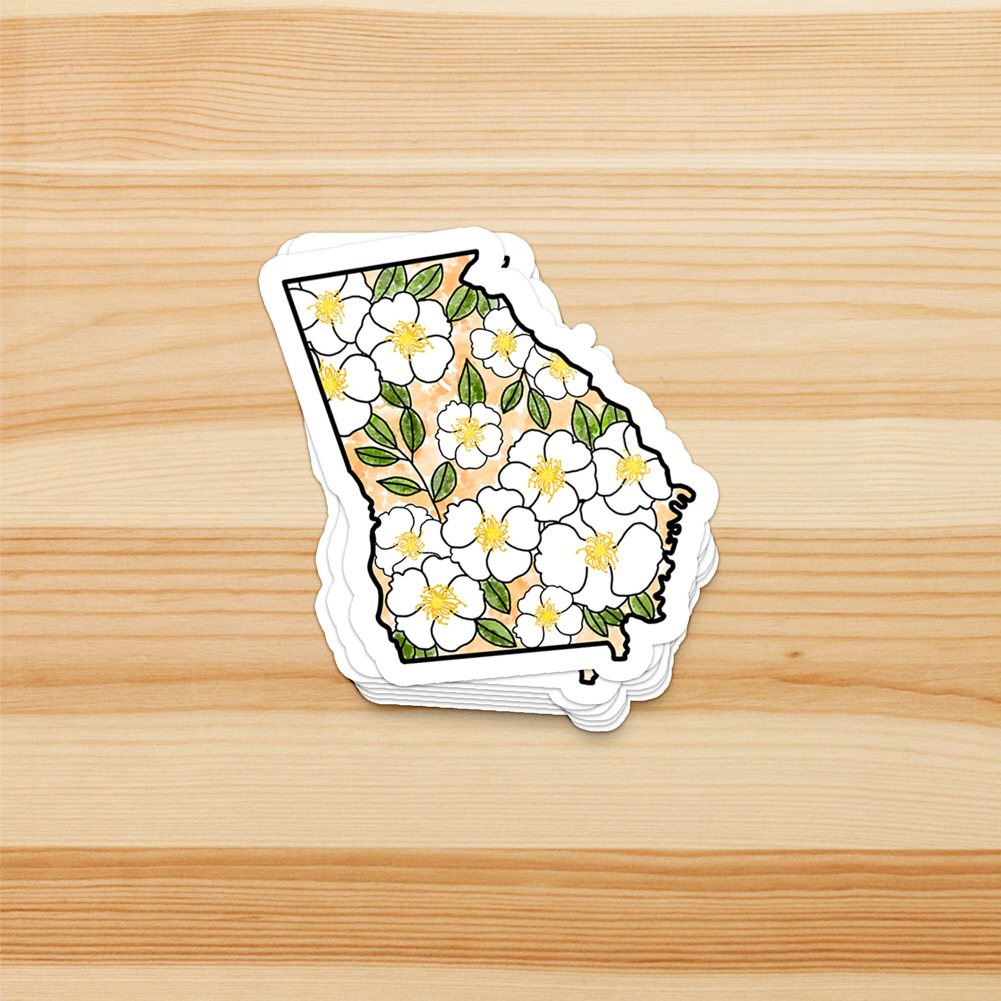 Georgia State Flower Sticker WATERPROOF - Etsy UK
