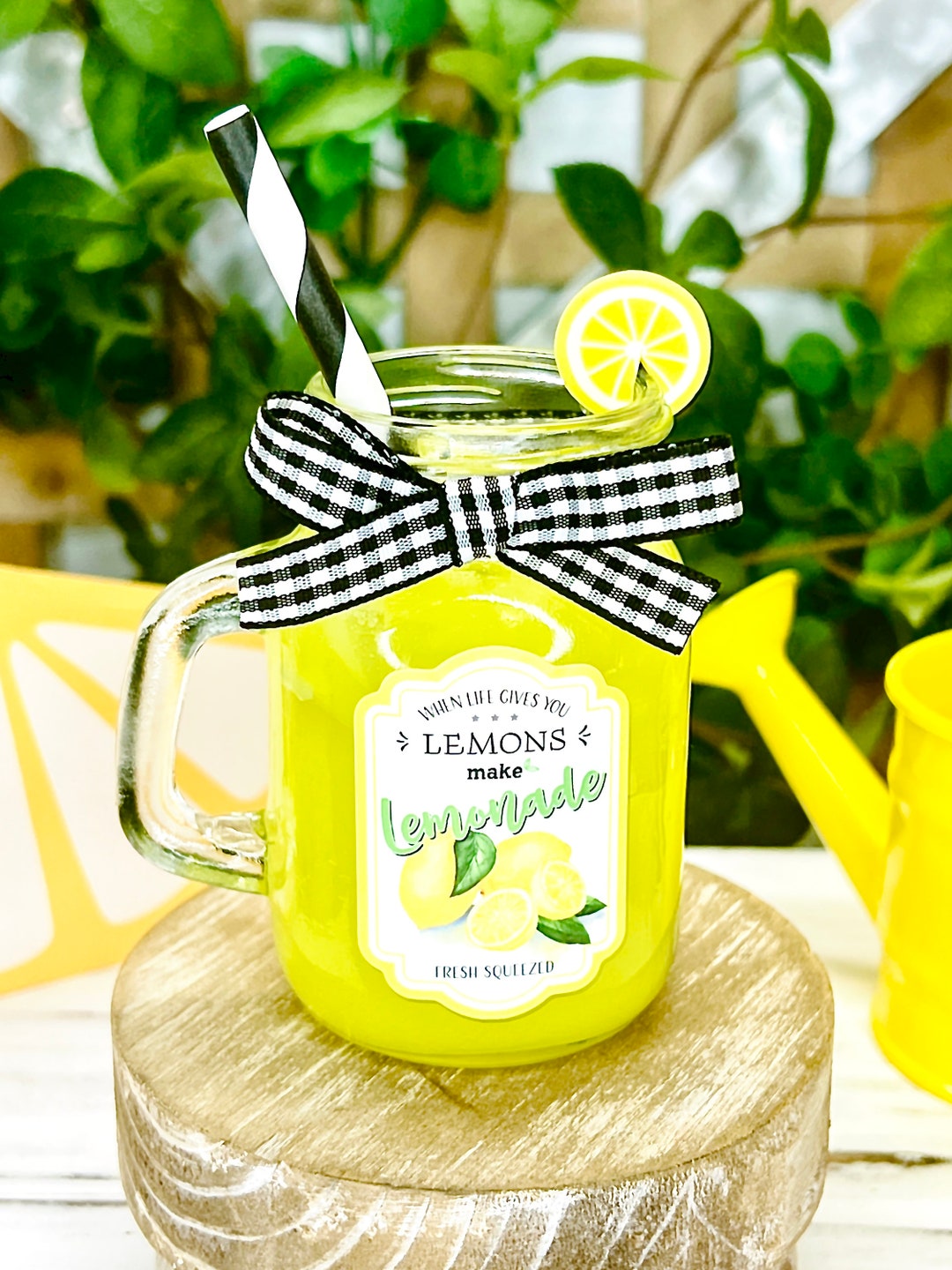 Mini Faux Lemonade, Fake Bake, Fake Drinks, Lemon Tiered Tray, Tier ...