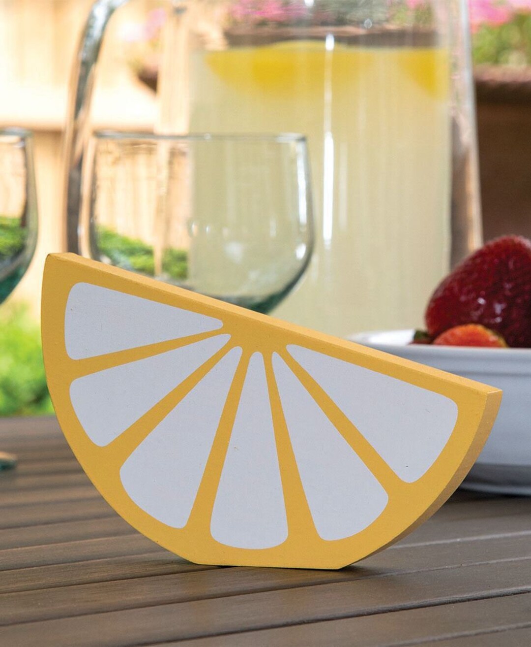 Chunky Wooden Lemon Slice Sitter, Tier Tray Decor, Spring, Summer Tray ...