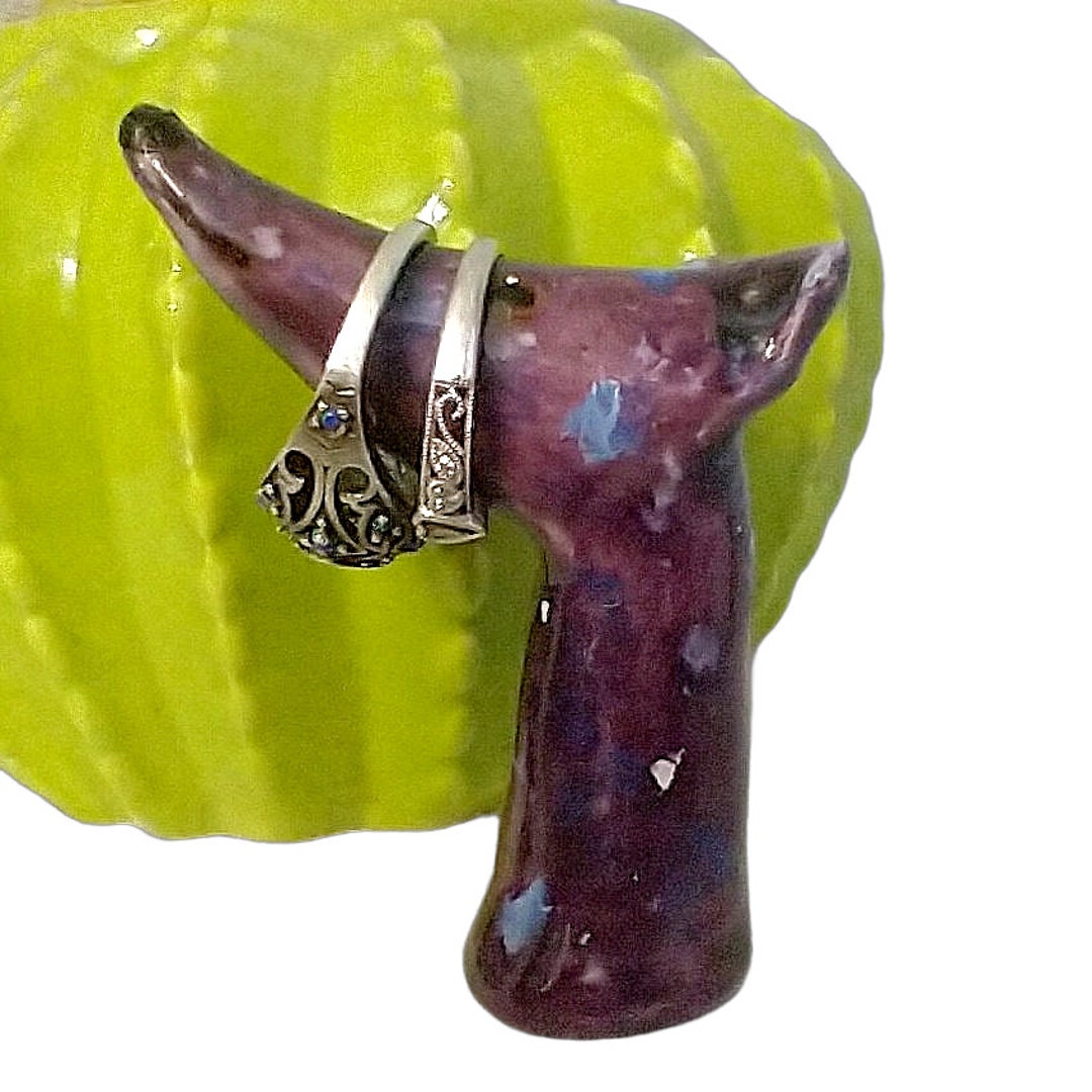 Greyhound Whippet Figurine Ceramic Clay Dog Sculpted Ring - Etsy