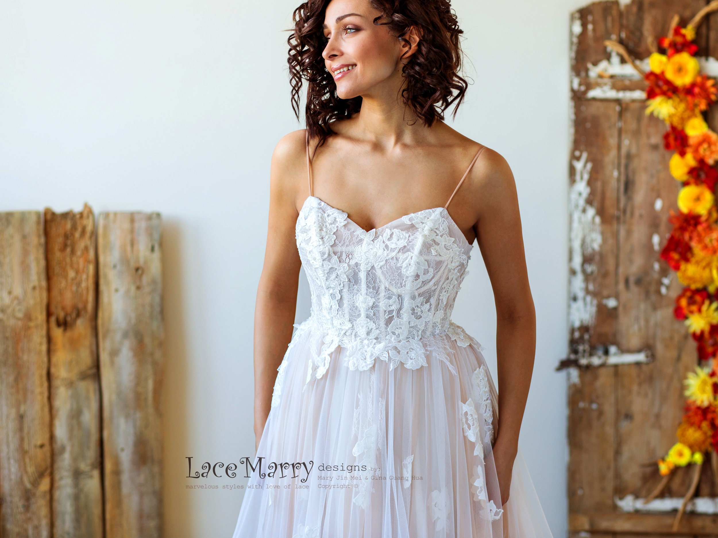Airy Summer Wedding Dress in Nude and Ivory Sparkling Wedding - Etsy Canada