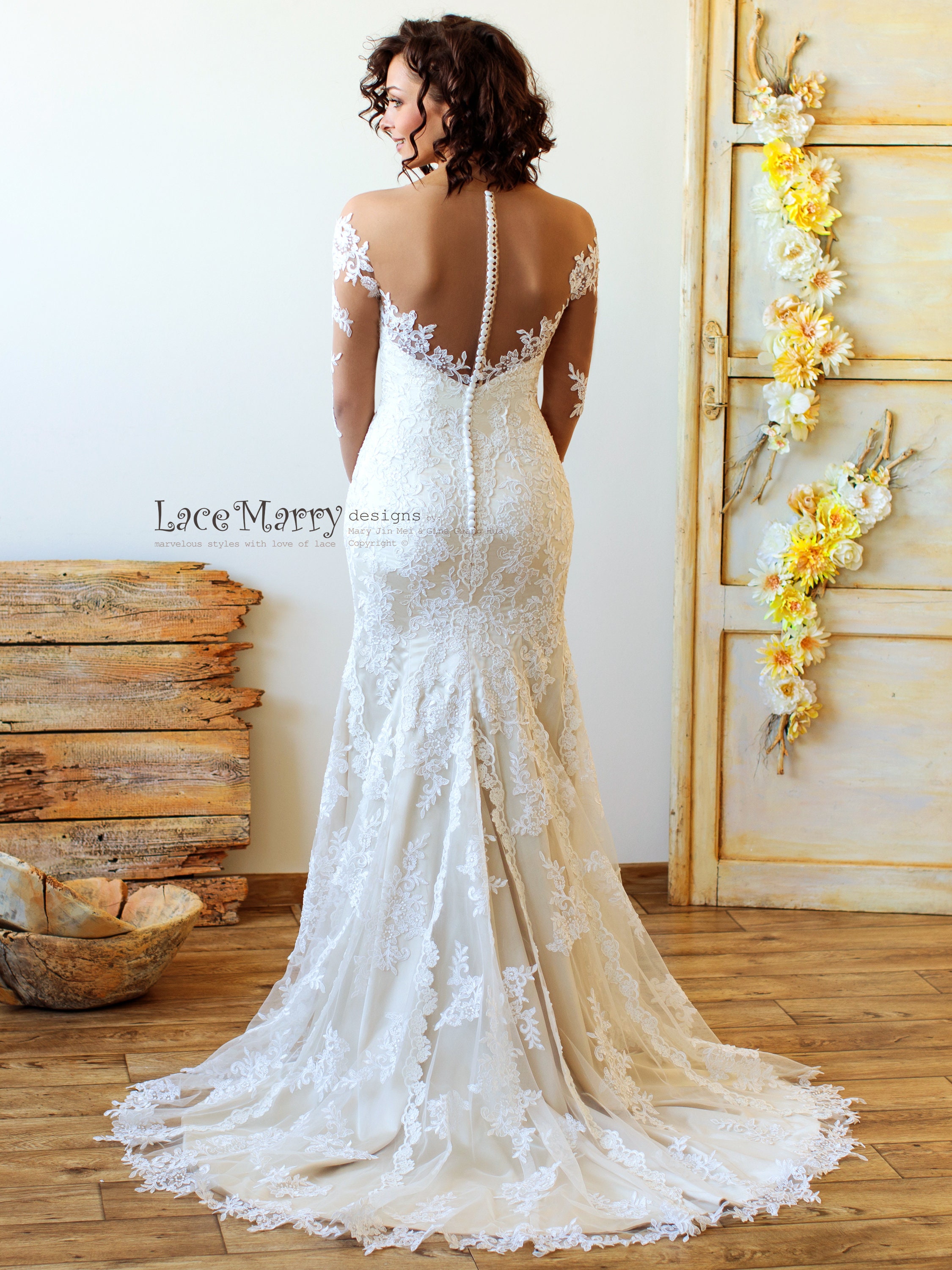 Wedding Dress Lace Overlay Sleeves