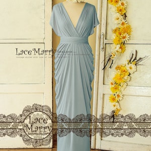 Powder Blue Infinity Bridesmaid Dress With Long Greek Style Skirt and ...