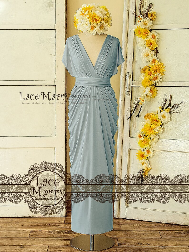 Powder Blue Infinity Bridesmaid Dress With Long Greek Style - Etsy