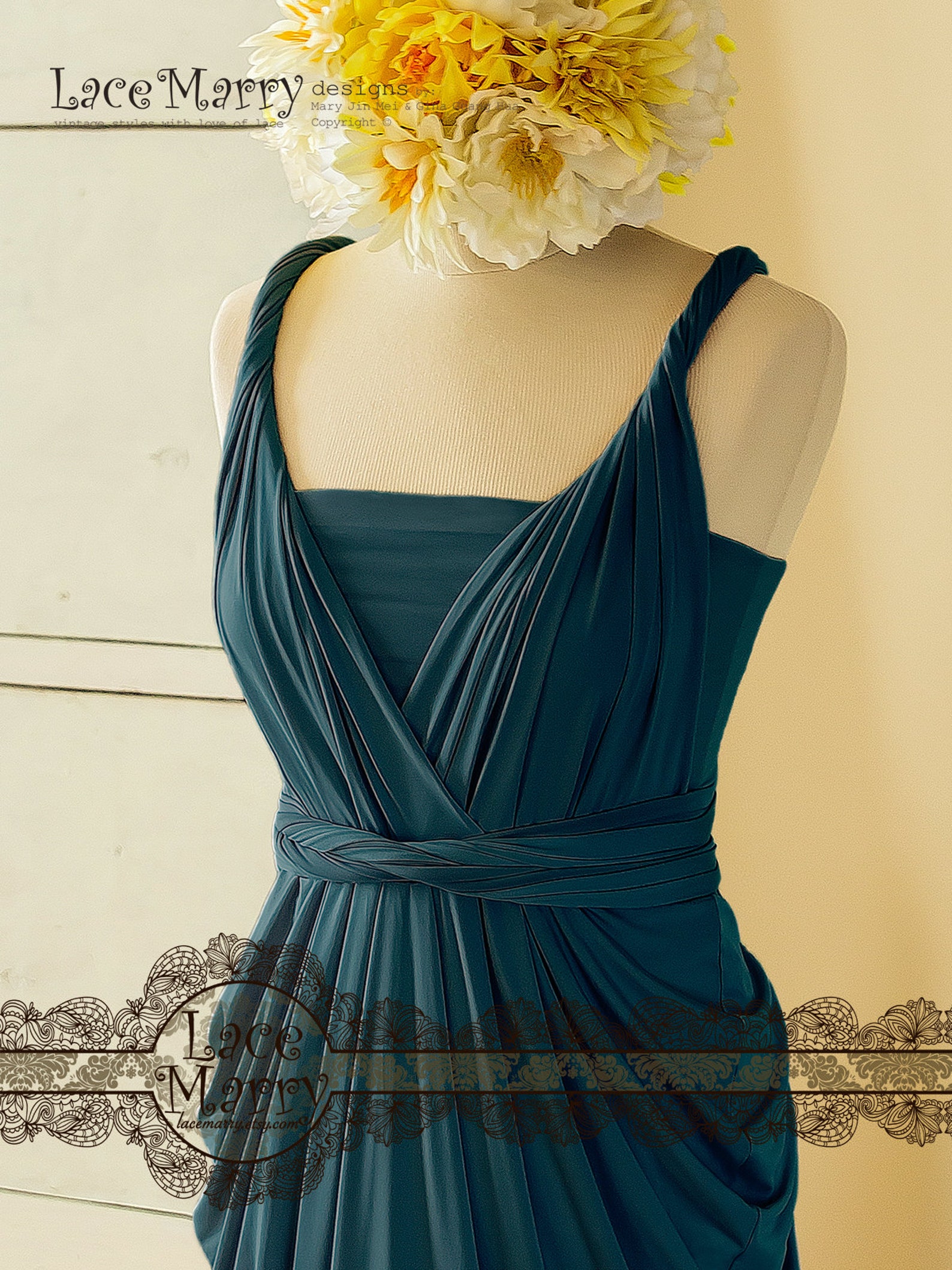 Ocean Blue Infinity Dress for Beach Bridal Party With Multi - Etsy