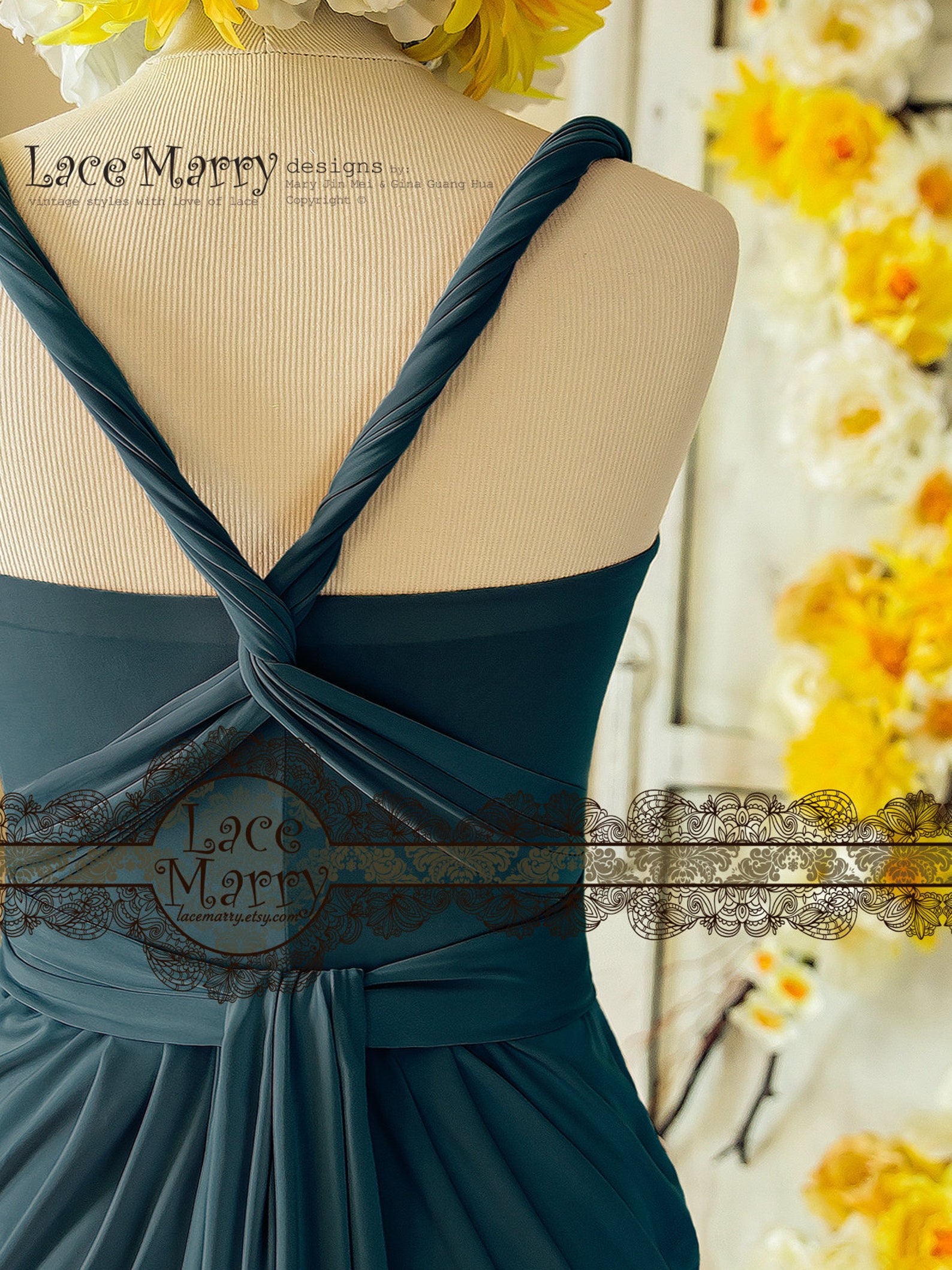 Ocean Blue Infinity Dress for Beach Bridal Party With Multi - Etsy