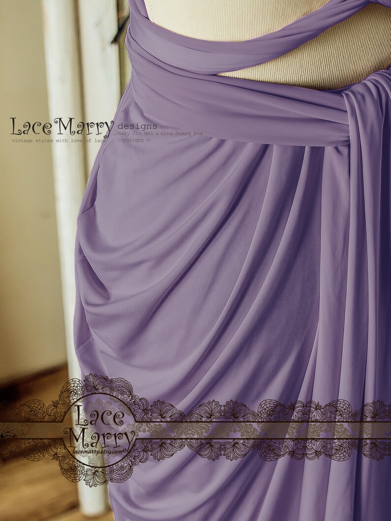 Purple Infinity Bridesmaid Dress With Long Straps and Folded - Etsy