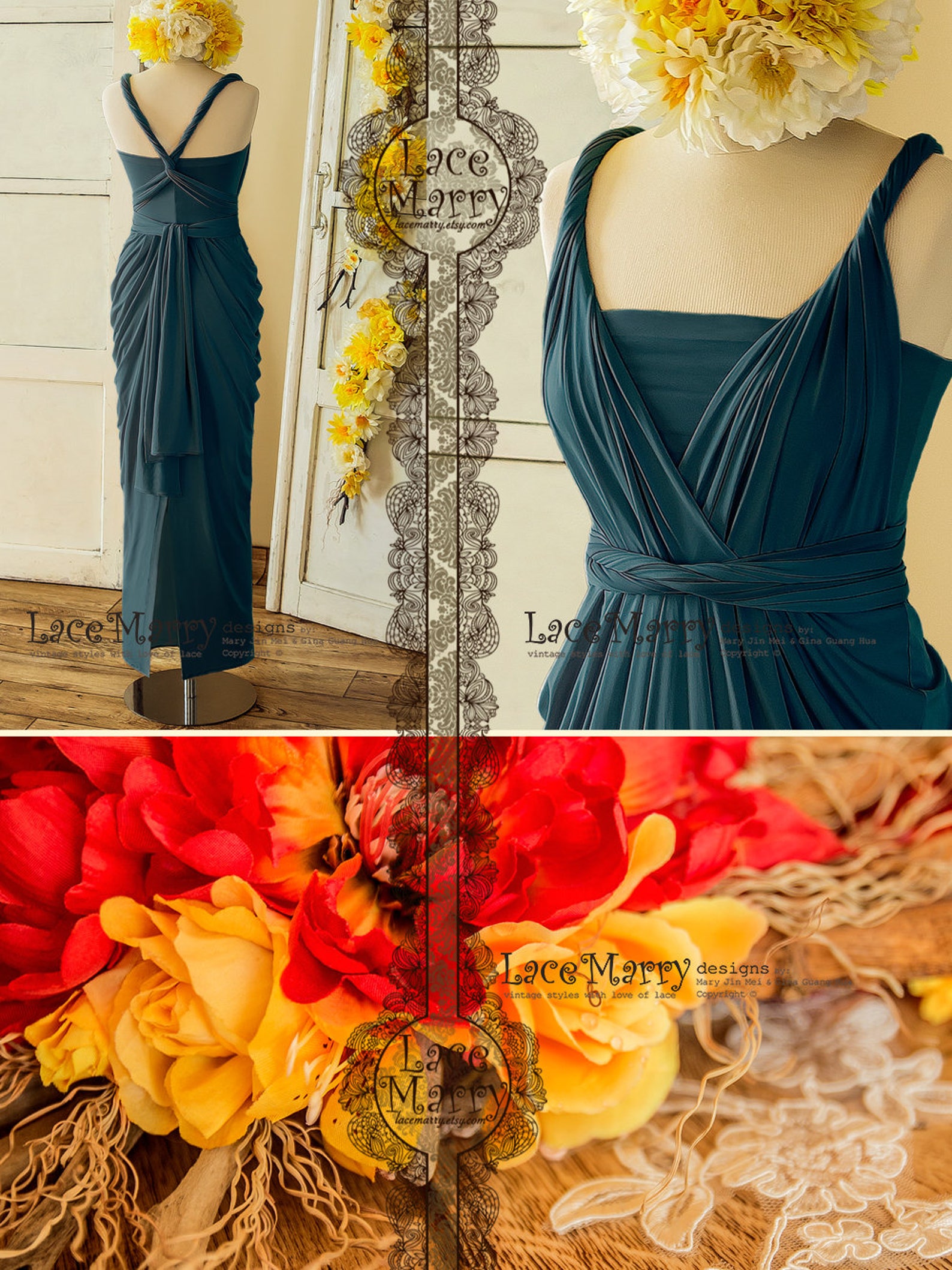 Ocean Blue Infinity Dress for Beach Bridal Party With Multi | Etsy