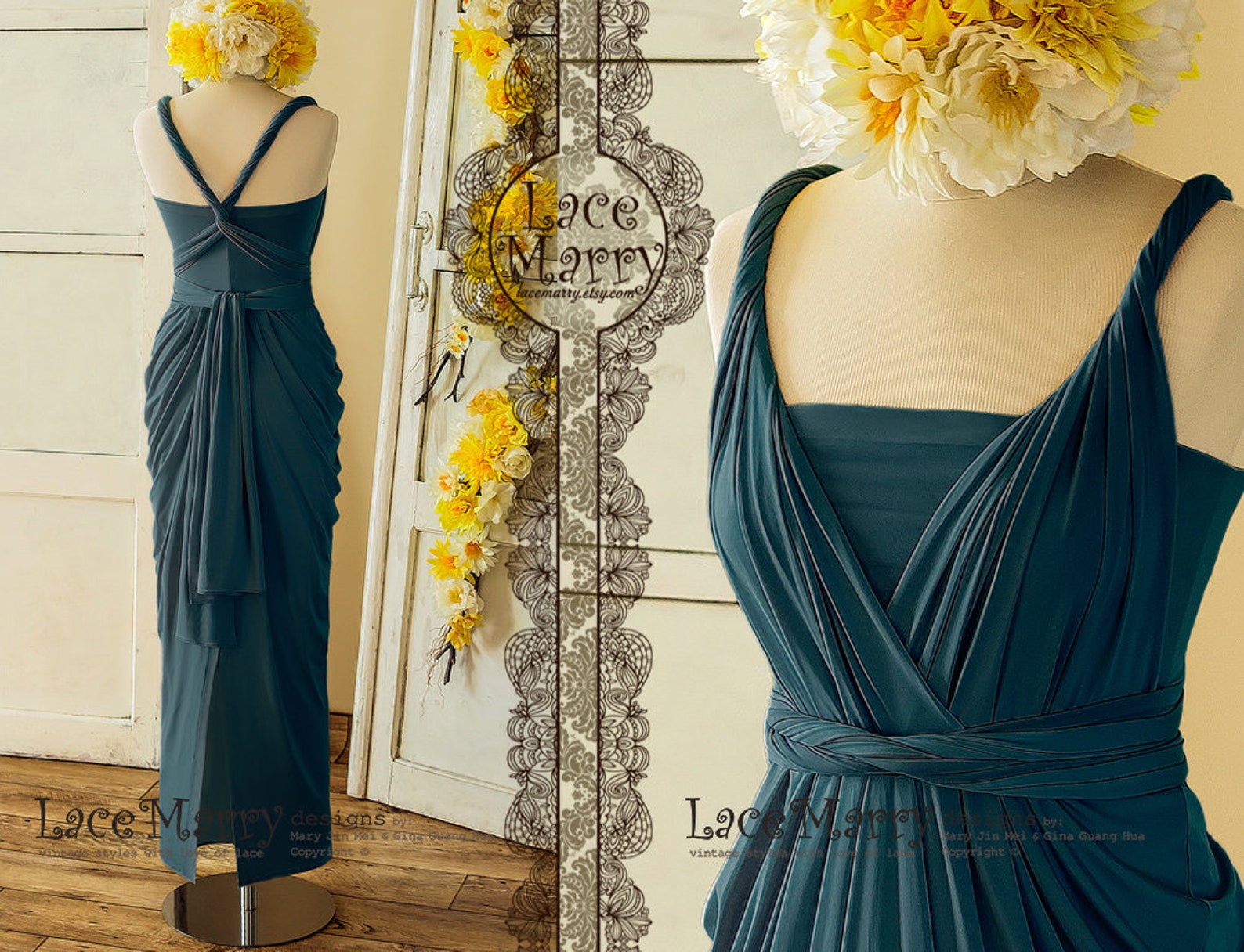 Ocean Blue Infinity Dress for Beach Bridal Party With Multi - Etsy