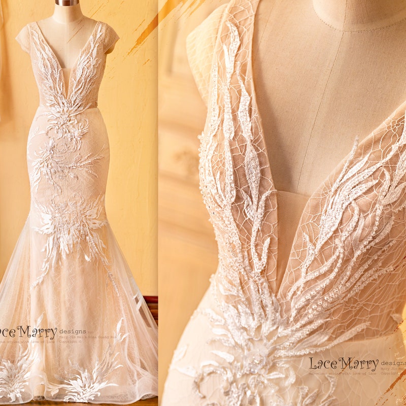 V Back Wedding Dress - Etsy