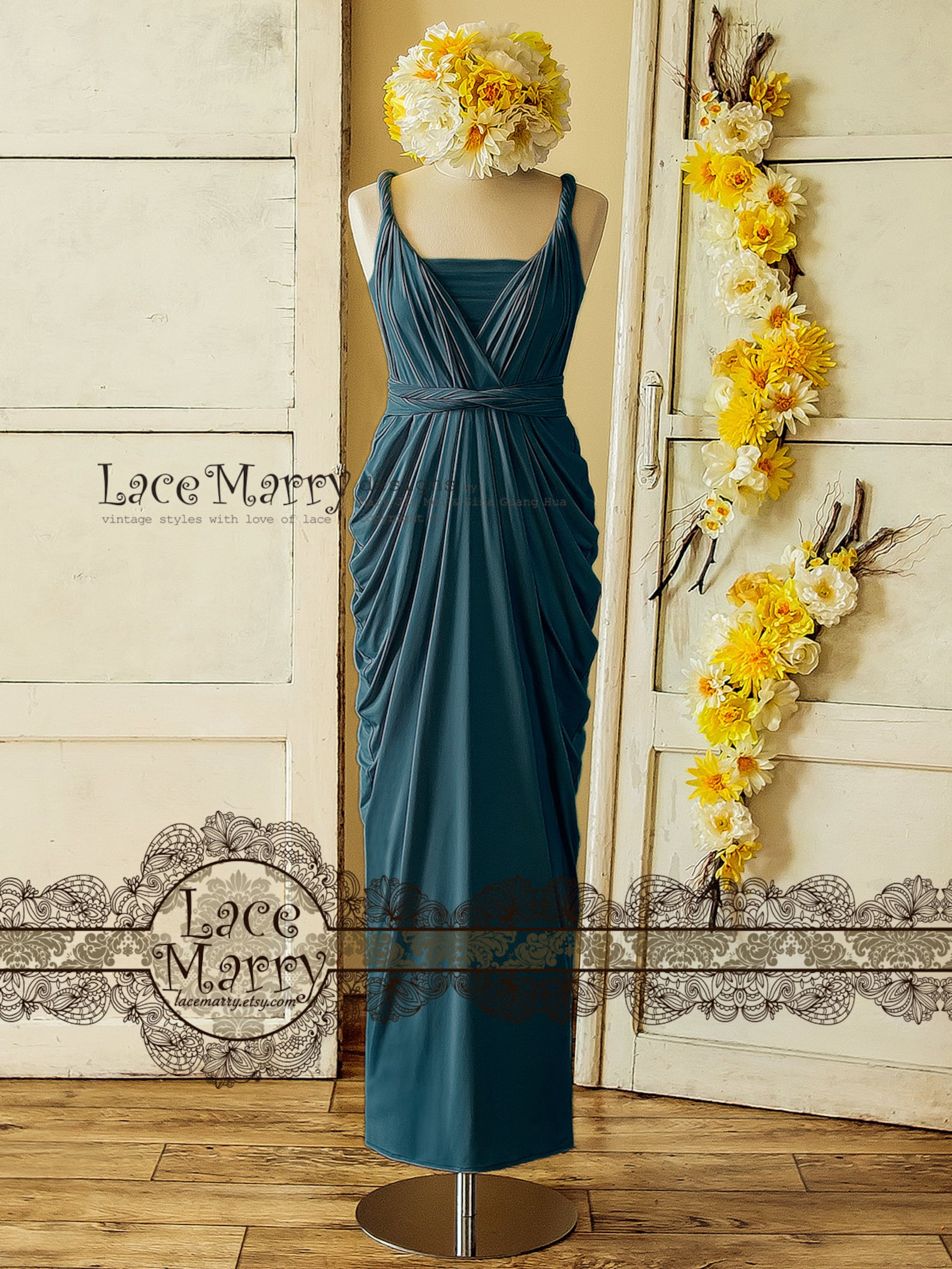 Ocean Blue Infinity Dress for Beach Bridal Party With Multi - Etsy