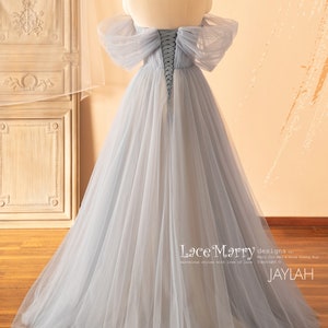 JAYLAH / off Shoulder Wedding Dress in Blue Color, Colored Wedding ...