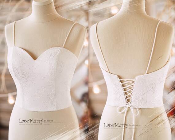 VALERIE 4 Bustier With Sweetheart Neckline and Romantic Lace Cover Bridal Bustier With Straps and Corset Back Ivory Bridal Corset Etsy UK