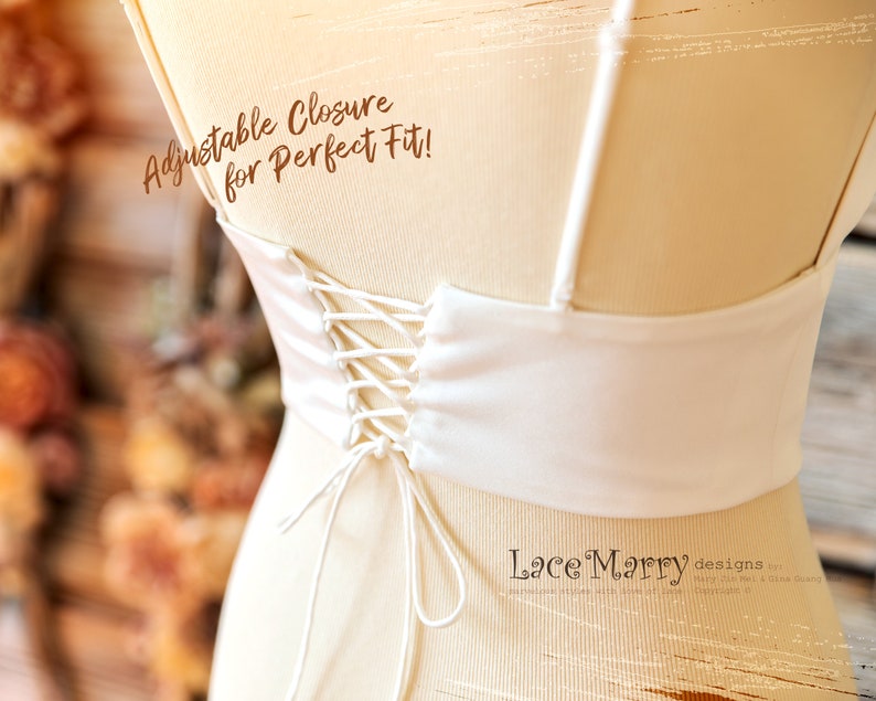 Bridal Bustier With Adjustable Straps and Corset Back 3 - Etsy