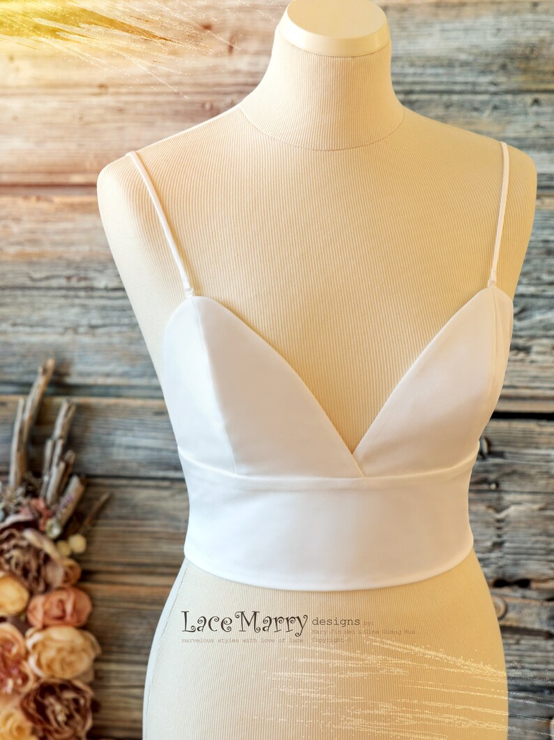 Bridal Bustier With Adjustable Straps and Corset Back 3 - Etsy