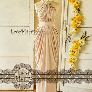 Sand Champagne Infinity Bridesmaid Dress for Beach Wedding With ...