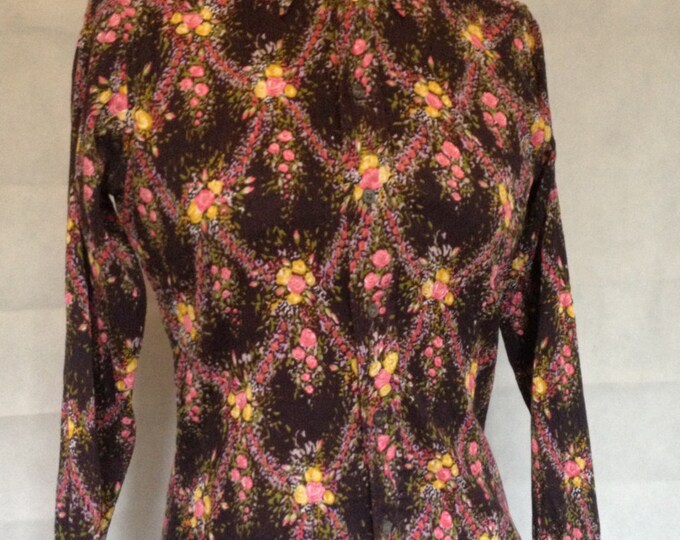 Rare 1970s Vintage Deborah & Clare Dagger Collar Floral Shirt/blouse - Etsy