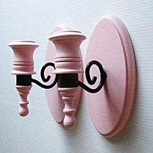 Pair of Vintage Wall Sconces Upcycled in Sweet Pleasing Pink , Nursery ...