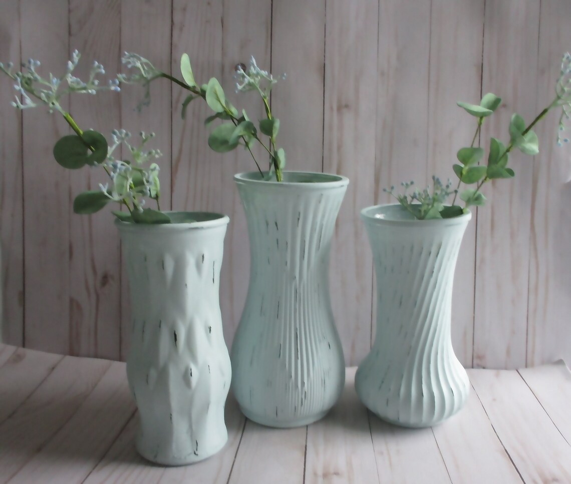 Glass Vases Painted Vases Distressed Vases Flower Vases | Etsy