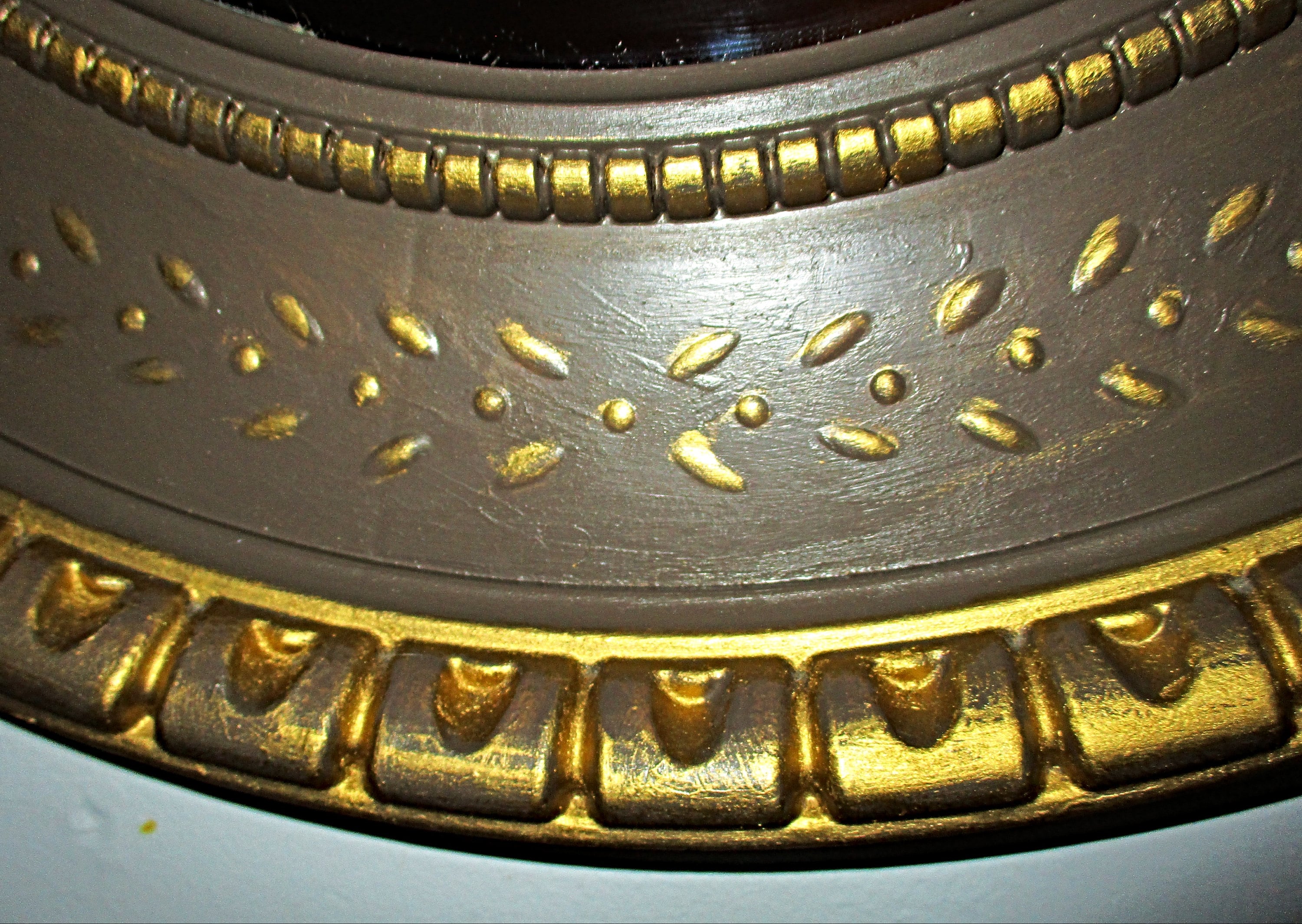 Large Round Wall Mirror Upcycled in Brown and Warm Gold - Etsy