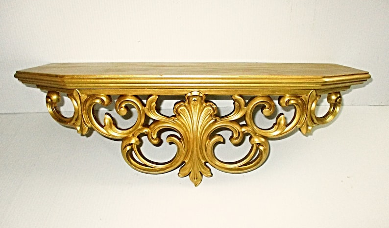 Vintage Wall Shelf in Rich Gold French Baroque Style - Etsy