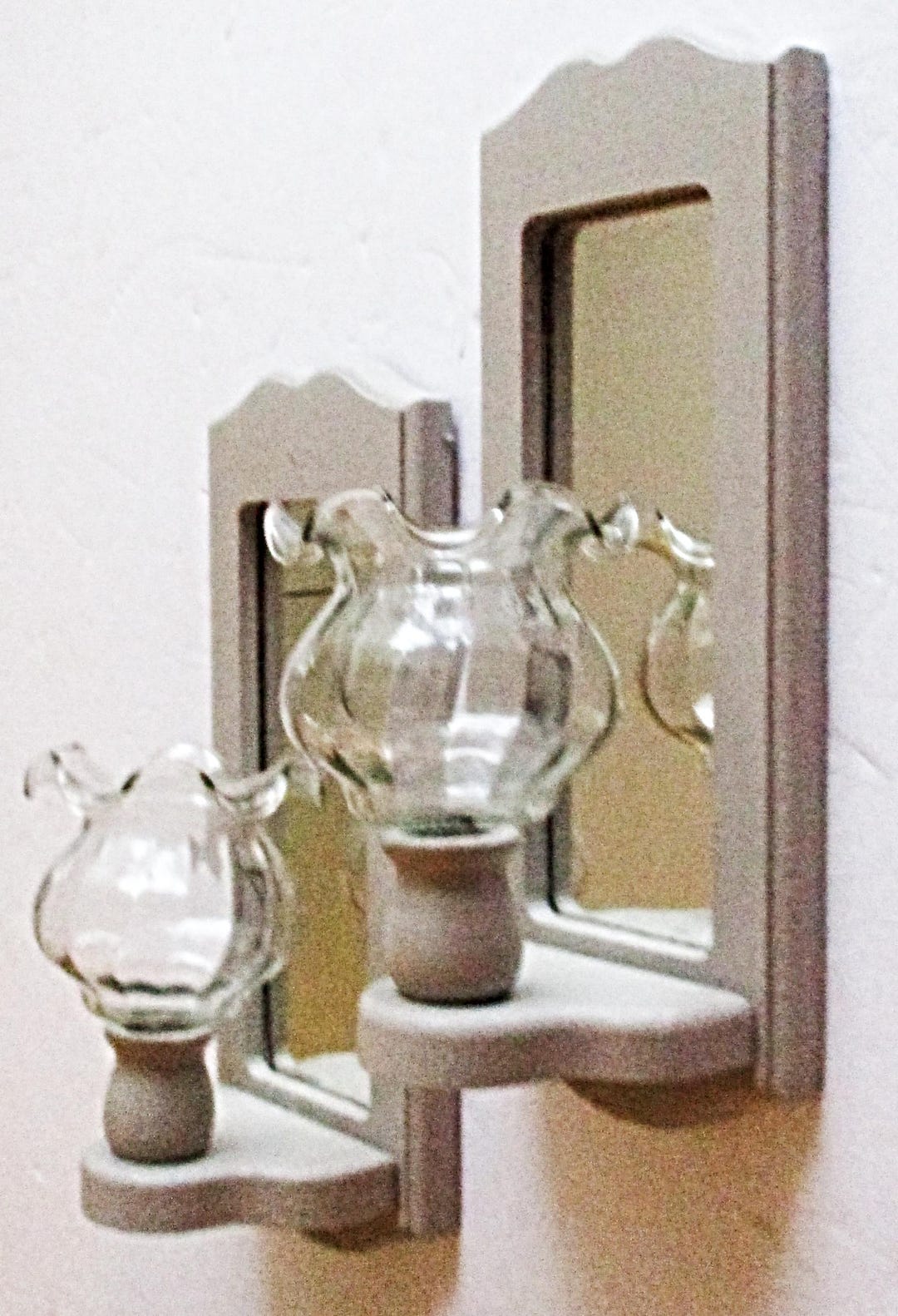 Small to Medium Mirrored Wall Sconces With Glass Domes Painted in ...