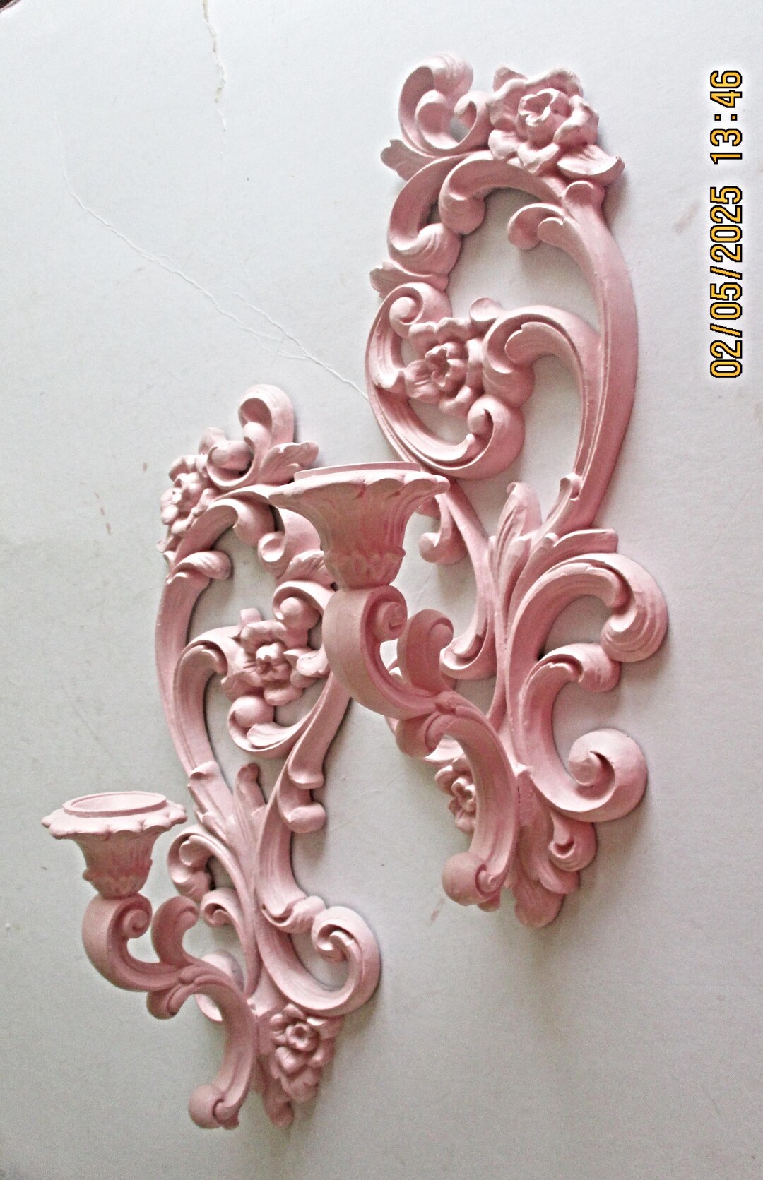 Pair of Authentic SYROCO Wall Decor in Classic French Baroque Design ...