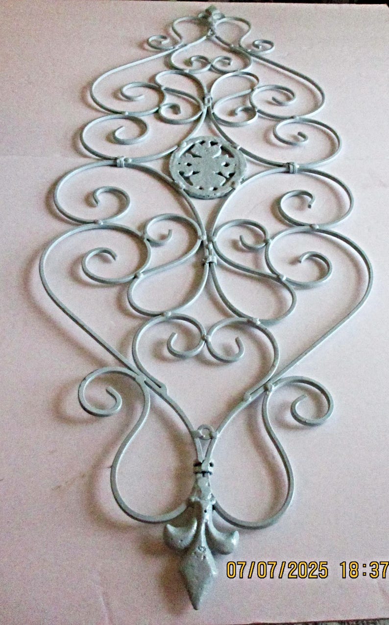 Large Modern Metal Wall Decor Upcycled in Breezeway Color (light Bluish ...