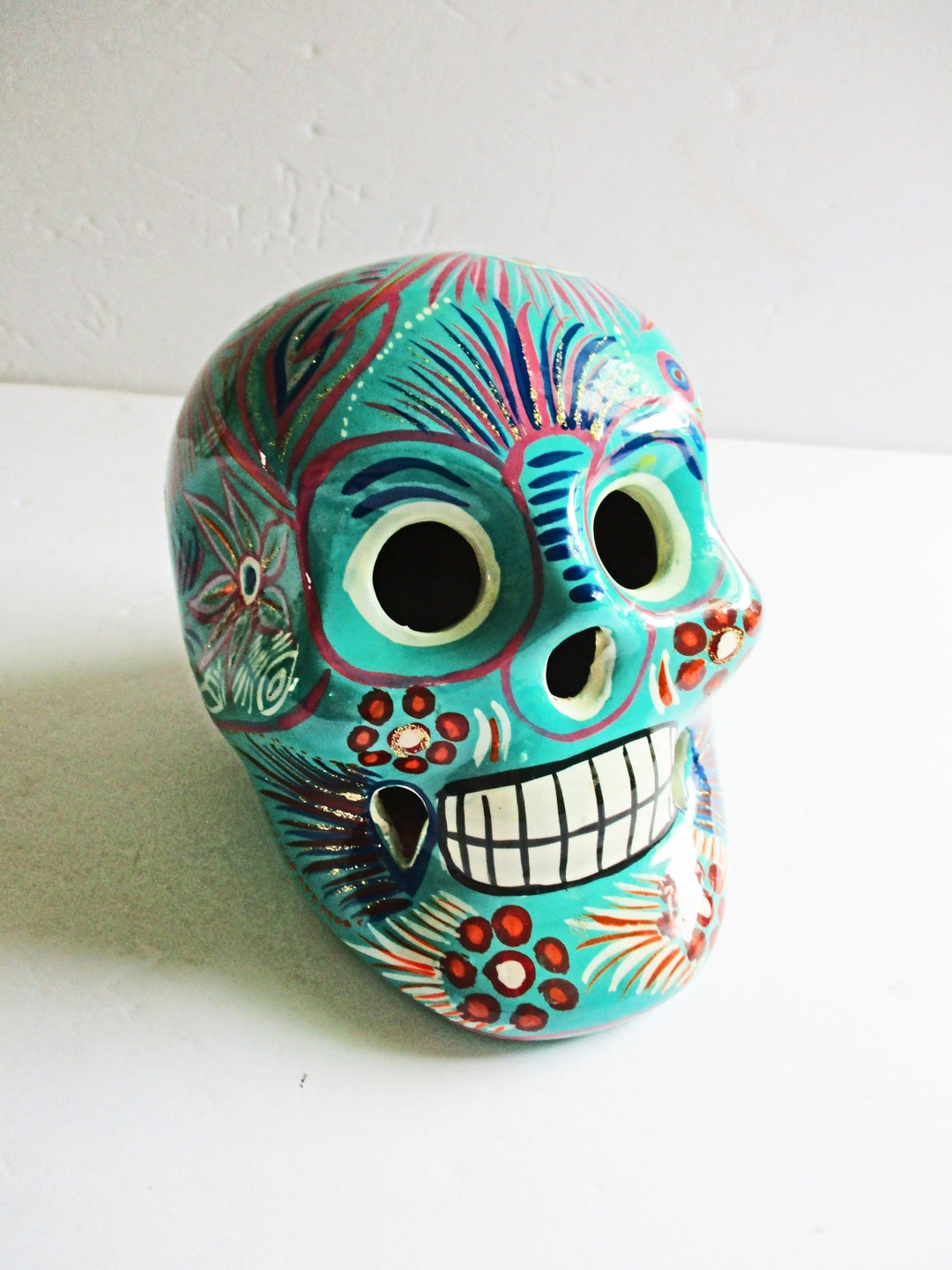 Decoupaged Skull, Eclectic Decor, Gothic Decor, Skull and Bones, Unique ...