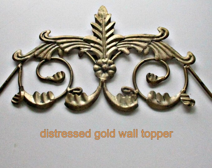 Wall Topper Distressed Gold Baroque Design Metal Wall - Etsy