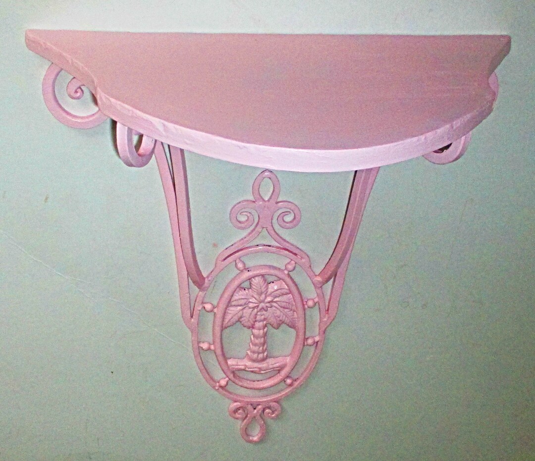 Metal Decorative Shelf Upcycled in Pink, Pink Wall Decor, Nursery Room ...