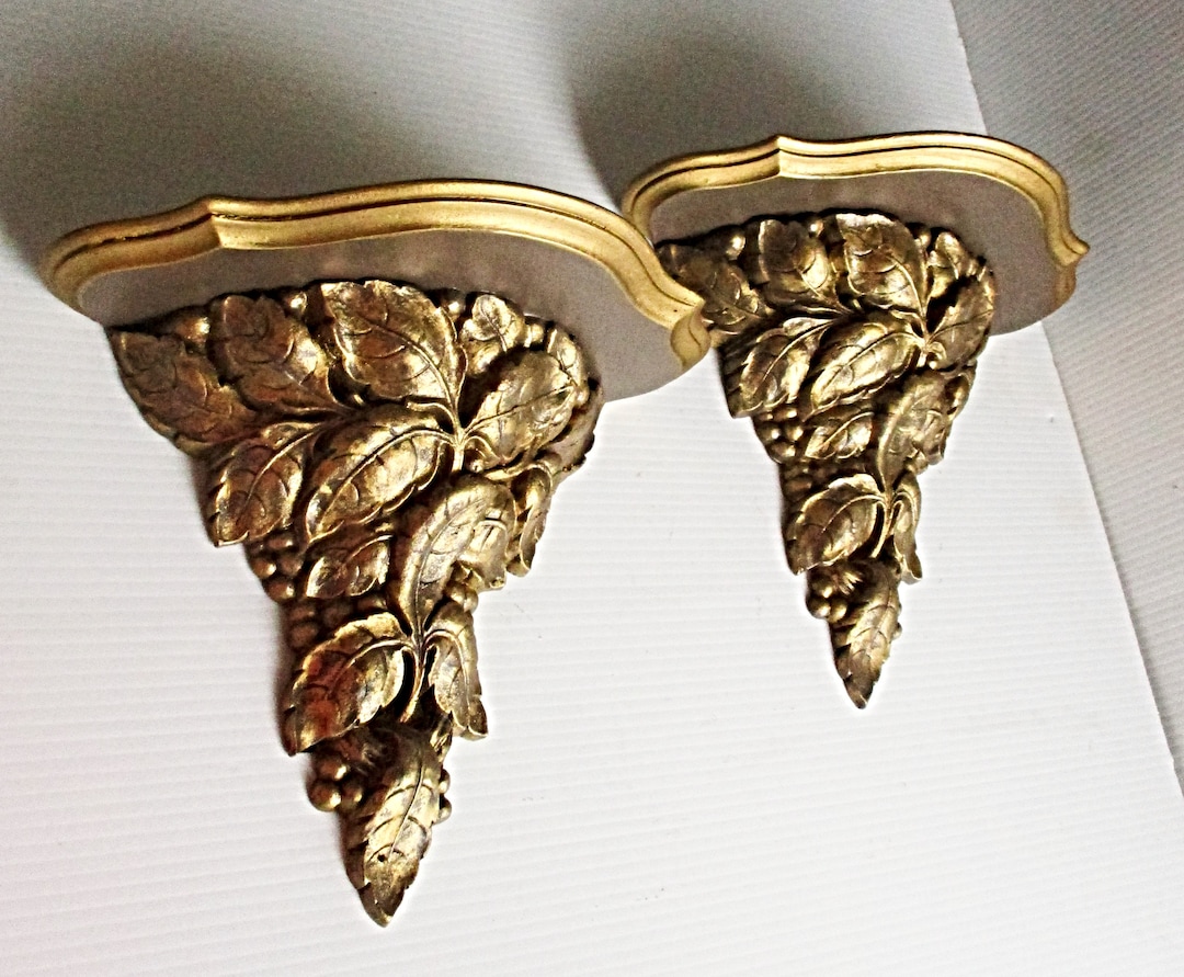 Upcycled Vintage Gold Wall Shelves in Classic French Baroque Style ...