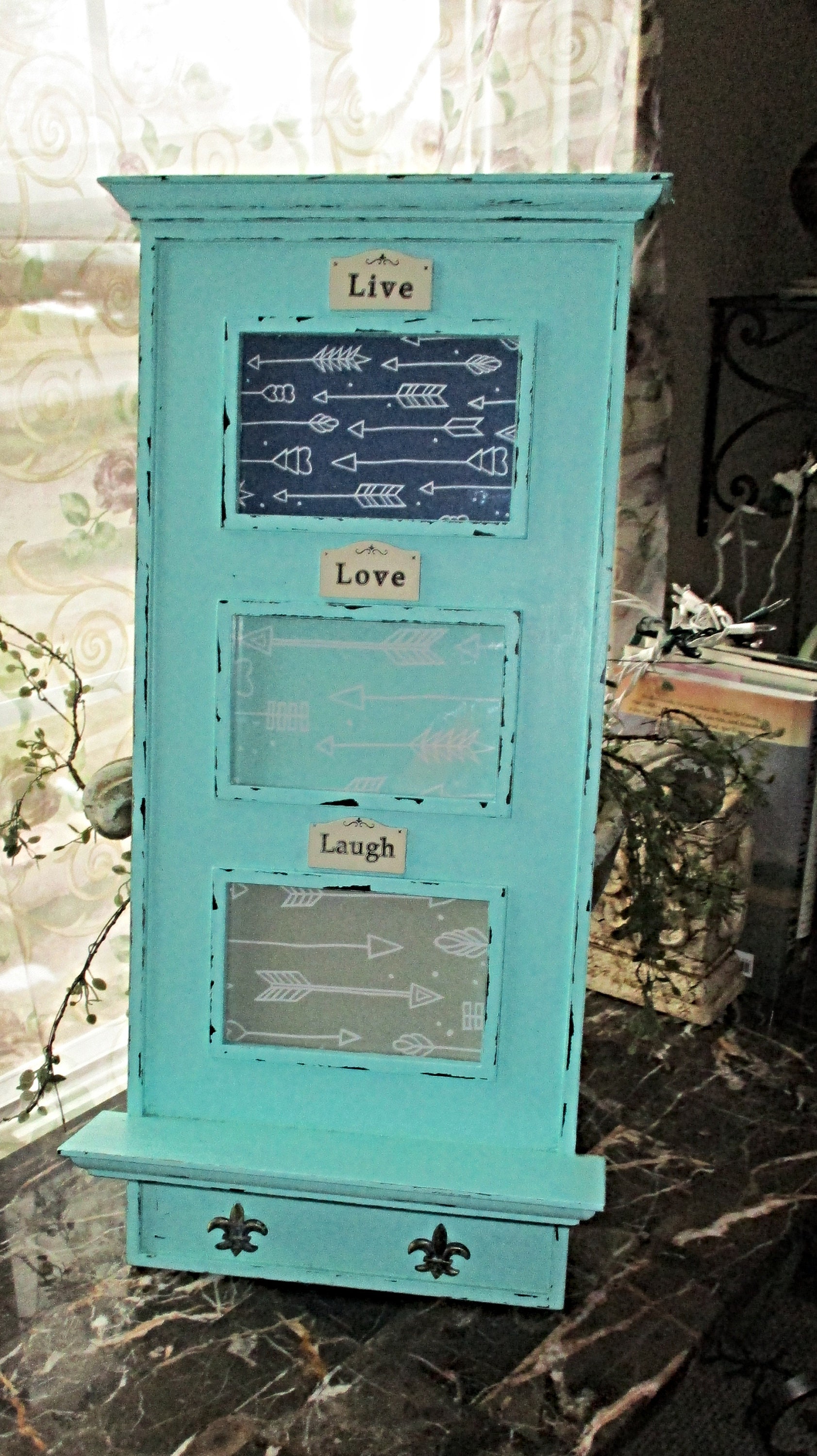 Tall Wall Picture Frame with Three Slots Small Shelf and Two | Etsy