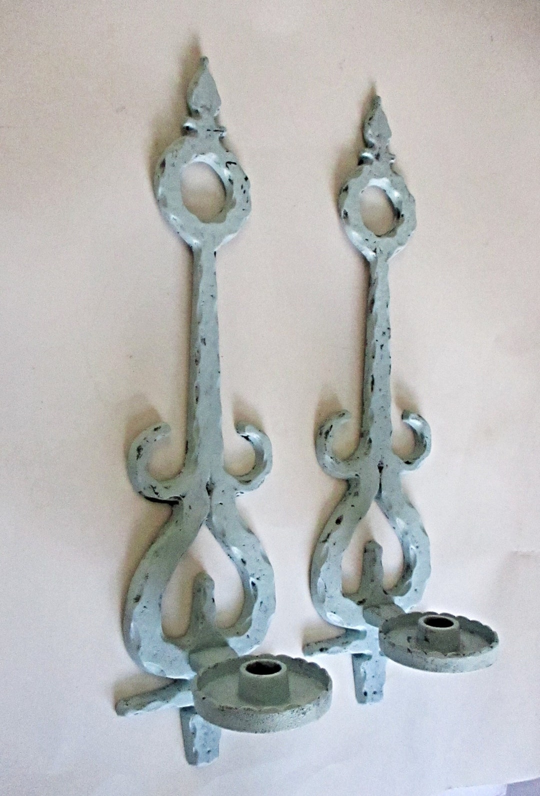 Metal Candlesticks Holder, Distressed Decor, Farmhouse, Rustic, Wall ...