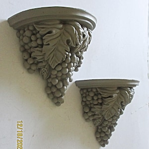 Pair Wall Shelves, Taupe/grey Satin Color, French Baroque, Decorative ...