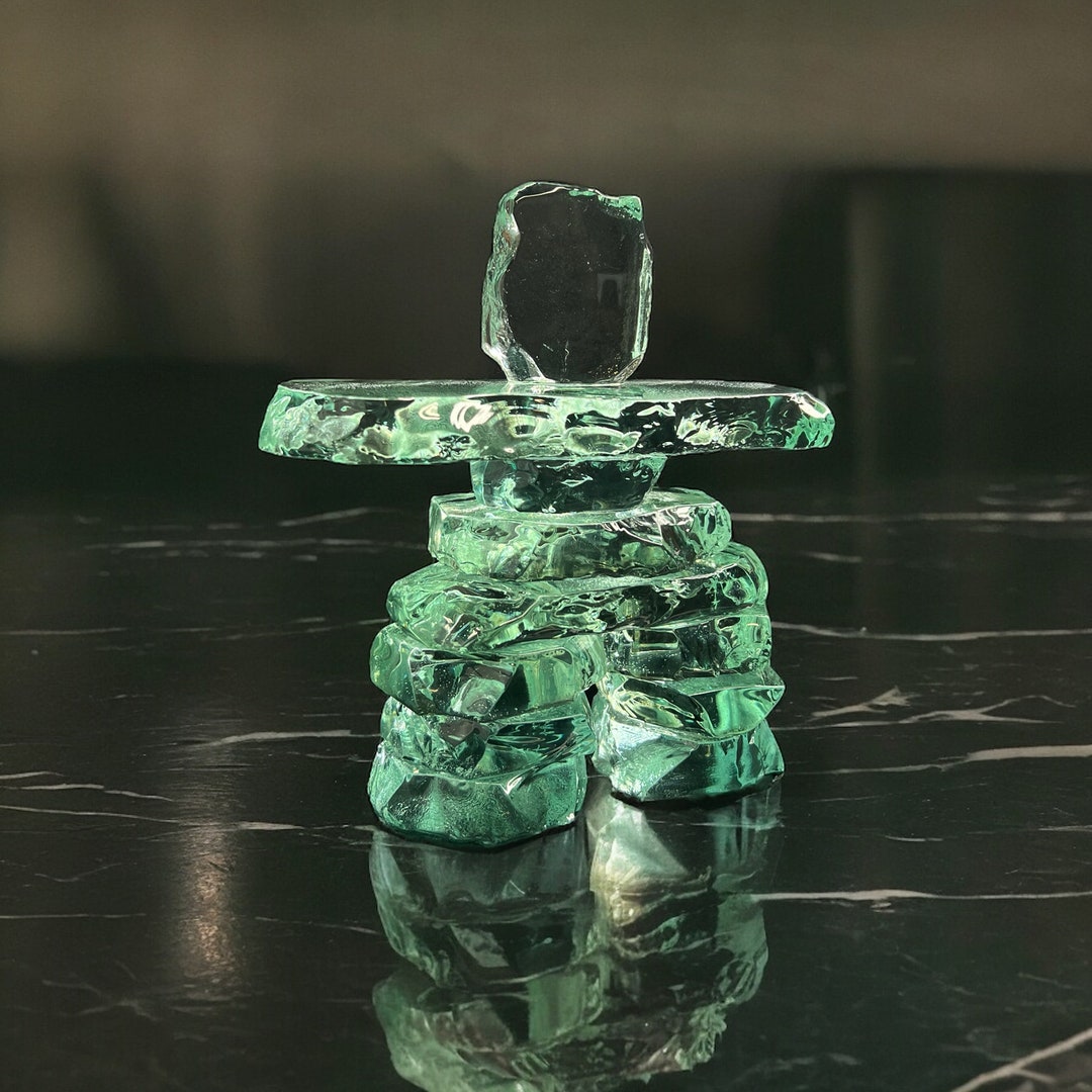 7.5" Clear Kiln Formed Glass Inukshuk - Etsy