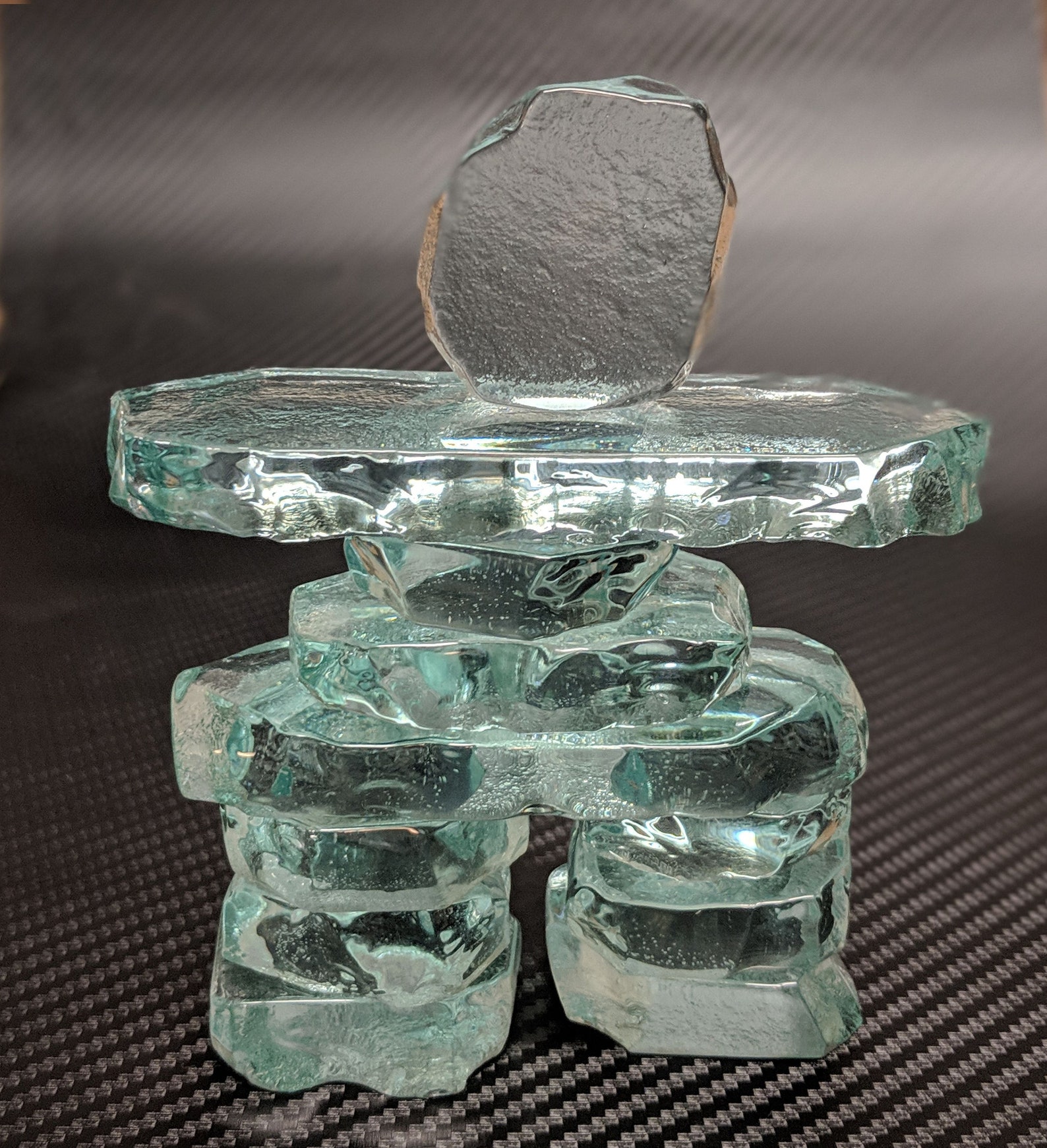 4.5 Clear Kiln Formed Glass Inukshuk - Etsy