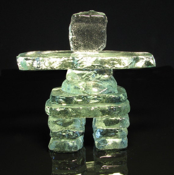 7.5 Clear Kiln Formed Glass Inukshuk | Etsy