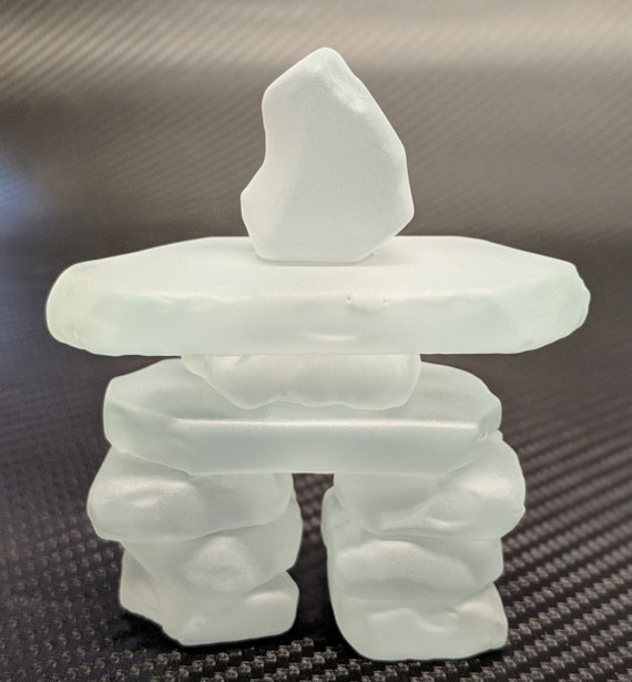 3.5 Frosted Glass Inukshuk | Etsy