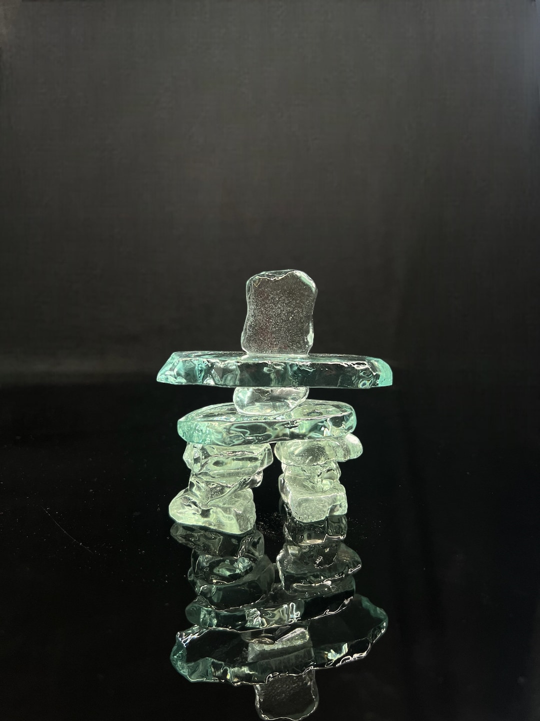 2.5" Clear Glass Inukshuk - Etsy