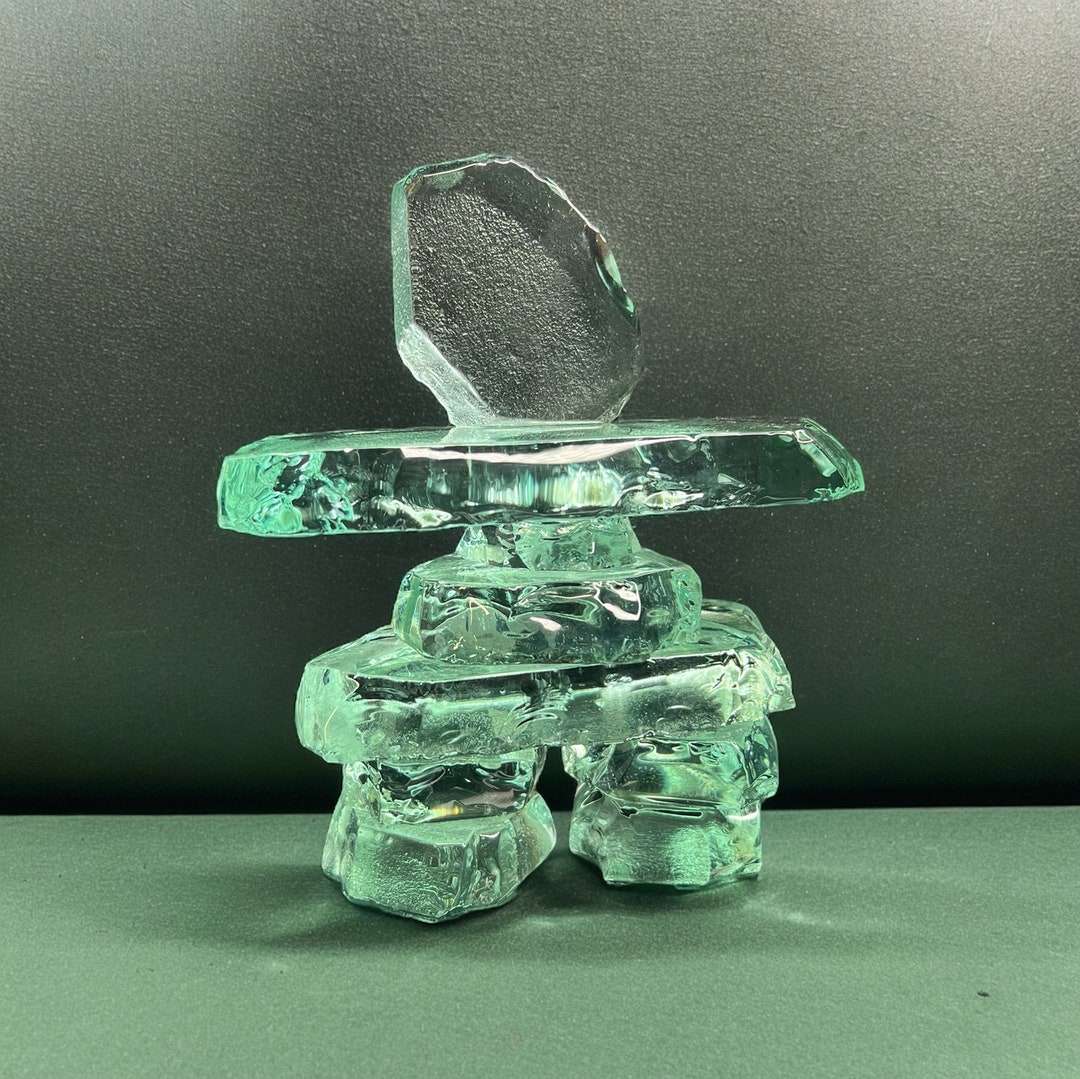 6" Clear Kiln Formed Glass Inukshuk - Etsy