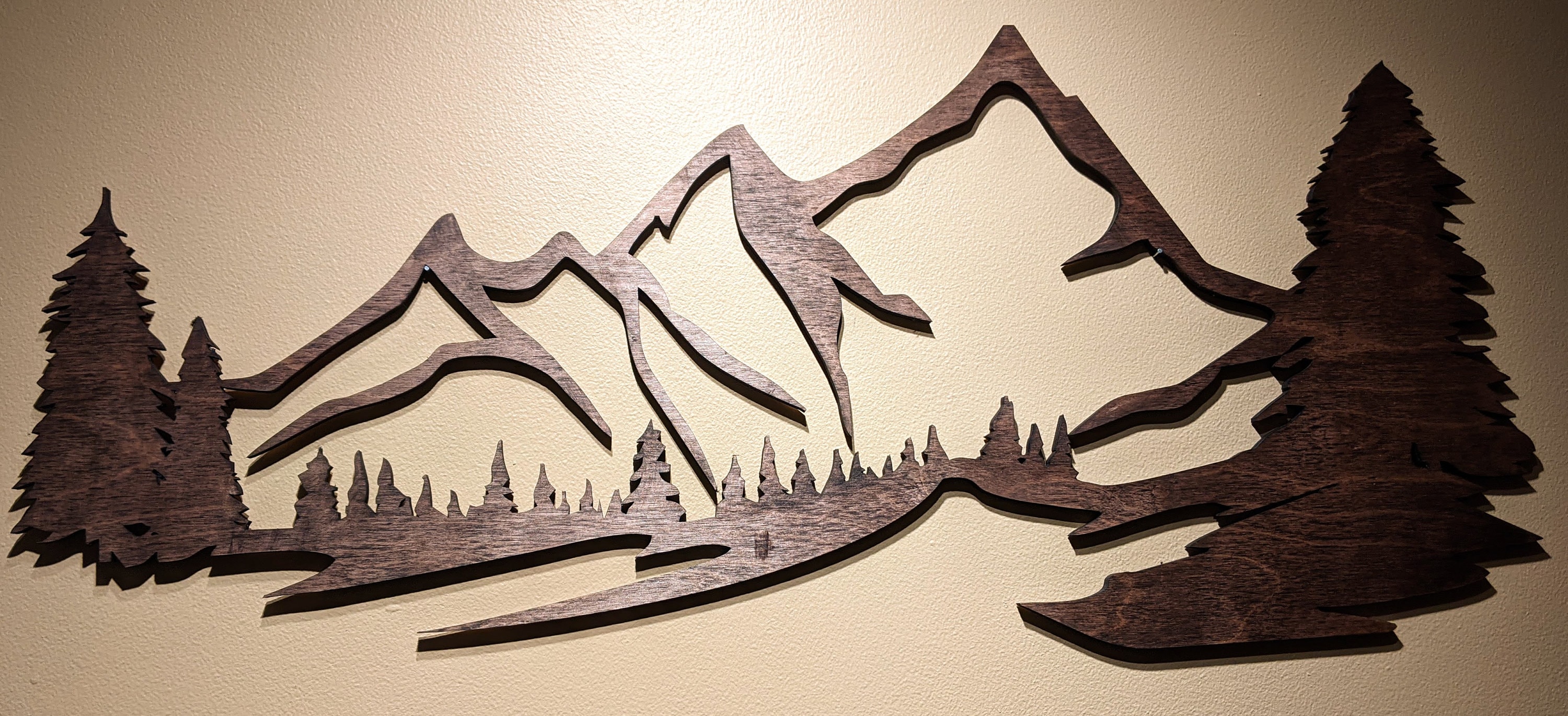 Wooden Mountain Scene Large - Etsy