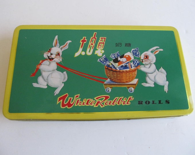 White Rabbit Rolls Tin, Vintage Tins, Vintage Easter, Vintage Easter ...